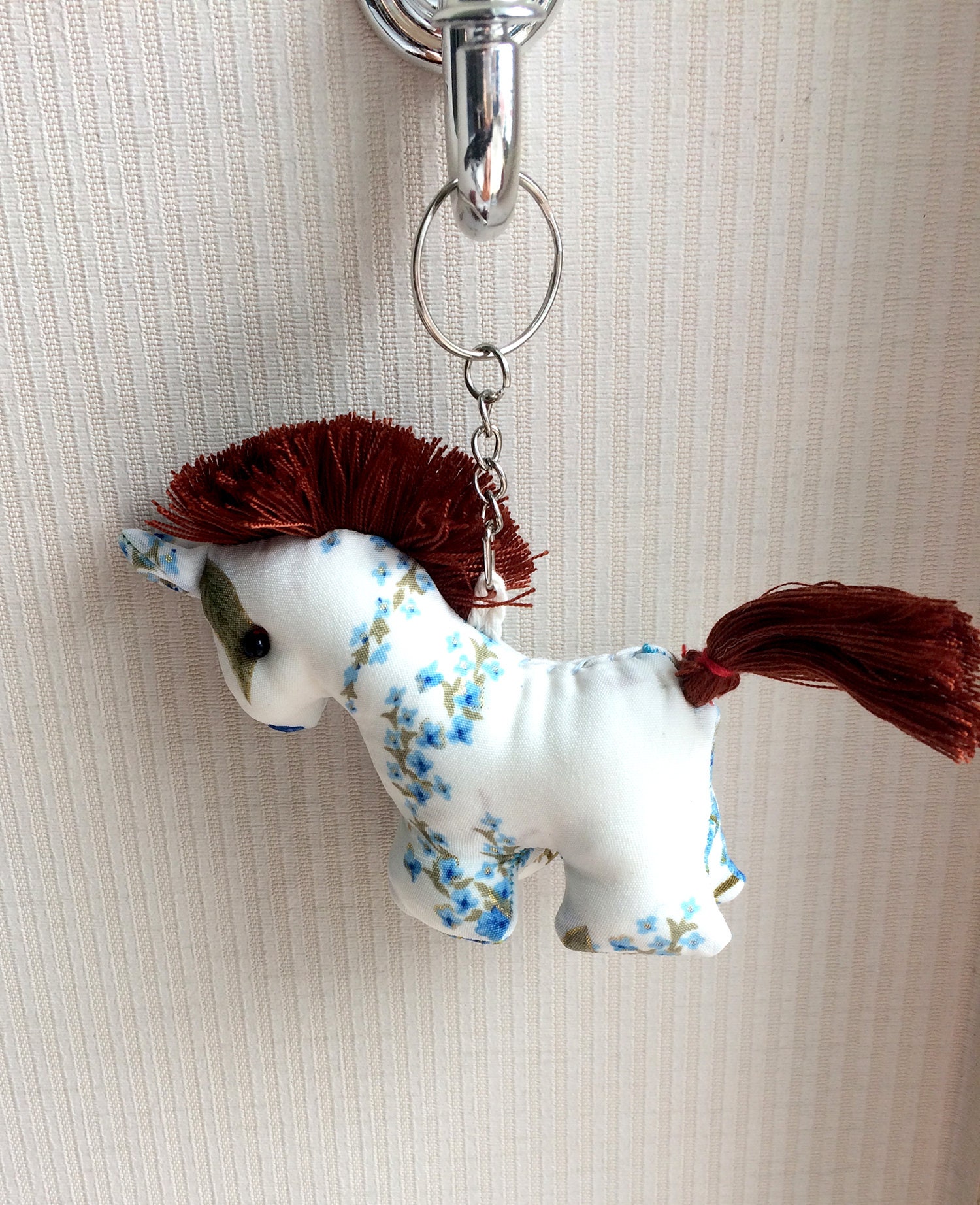 Little Pony Horse Blue White Cute Key Chain Fabric | Etsy