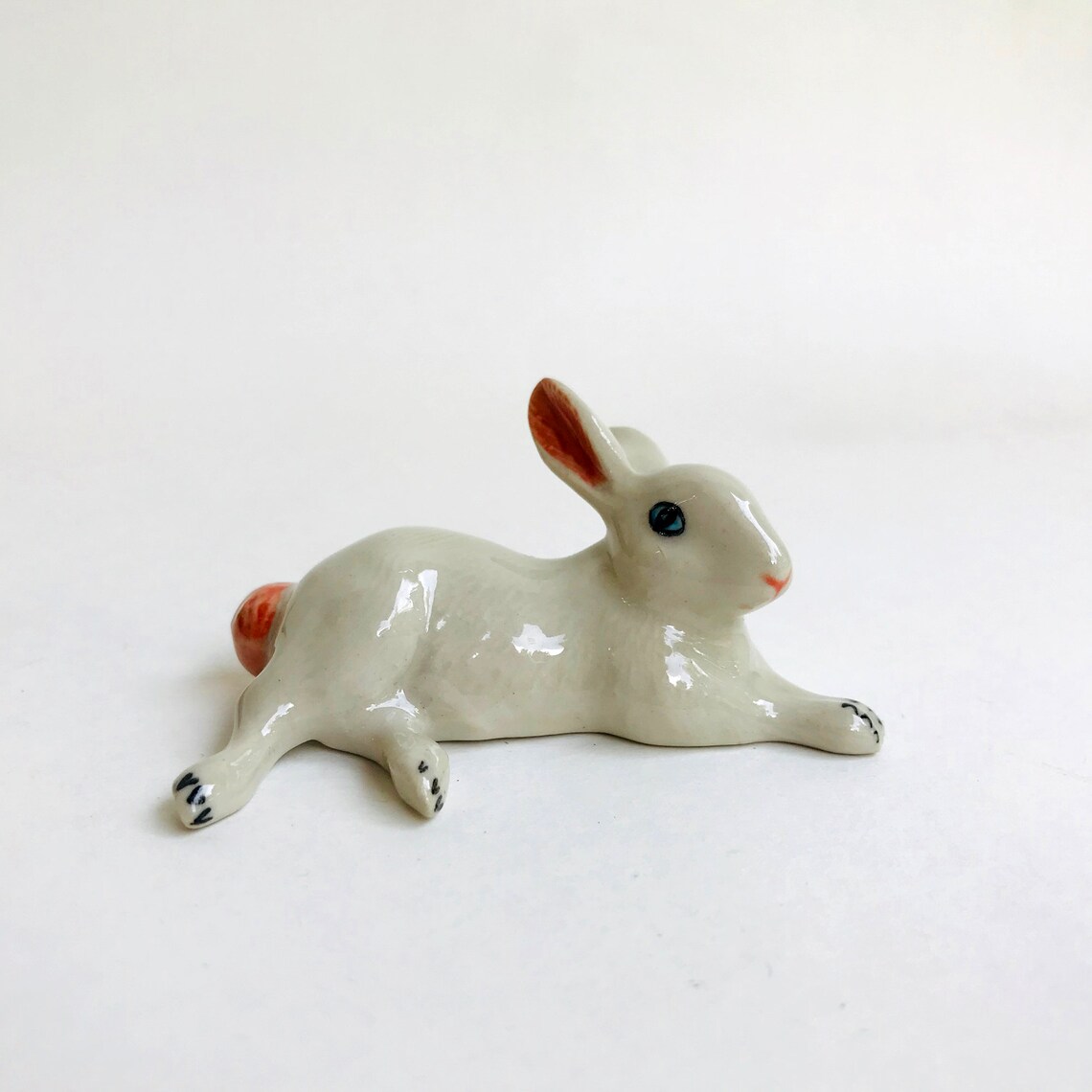White Rabbit Figure Ceramic Rabbit Bunny Figure Miniature - Etsy