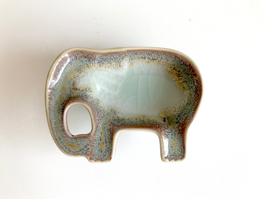 Ceramic Plate, Elephant Plate, Light Blue, Ceramic Bowl, Ceramic Dish ...