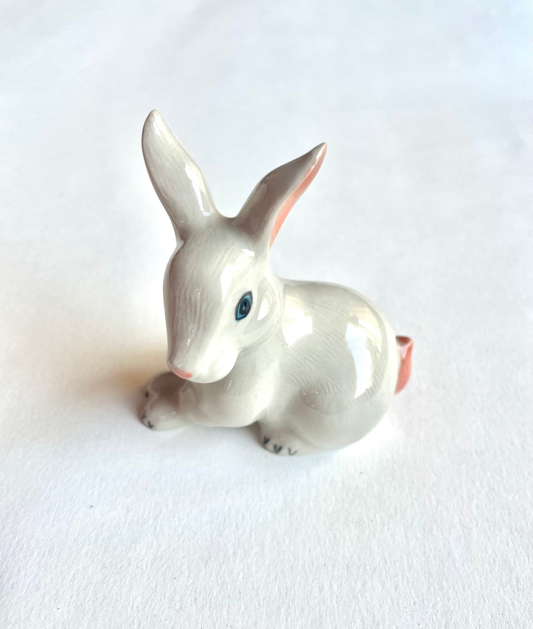 White Rabbit Figure, Ceramic Rabbit, Bunny Figure, Miniature Rabbit ...