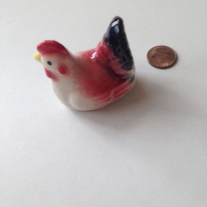 White Red Black Ceramic Chicken Chicken Figurine Hen - Etsy