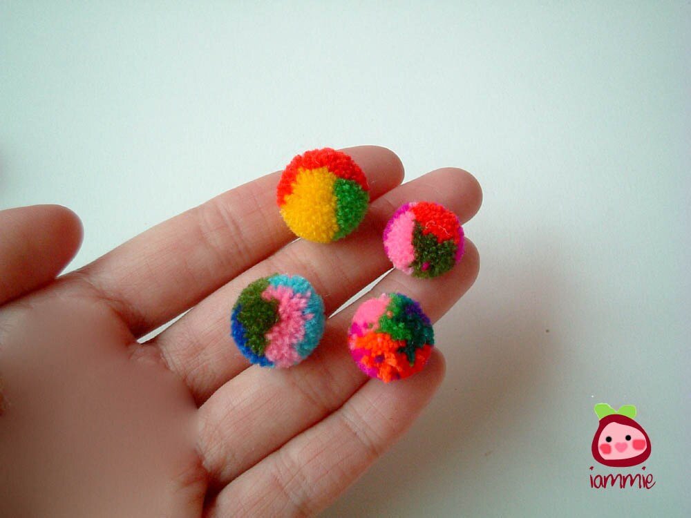 Mini Mix Yarn Pom Poms Miniature Party Pom Pompom | Etsy
