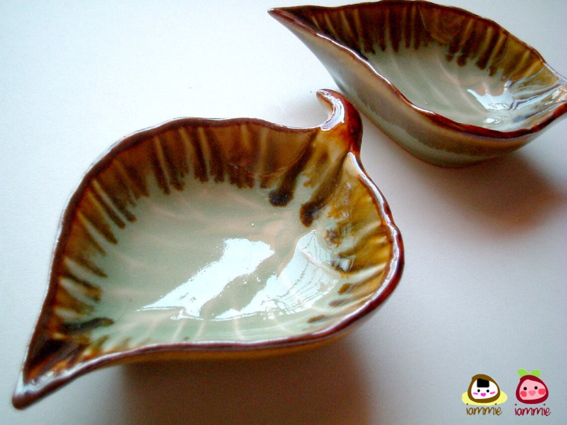 Green Ceramic Leaf Bowl Ceramic Plate Dish Leaf Dish - Etsy