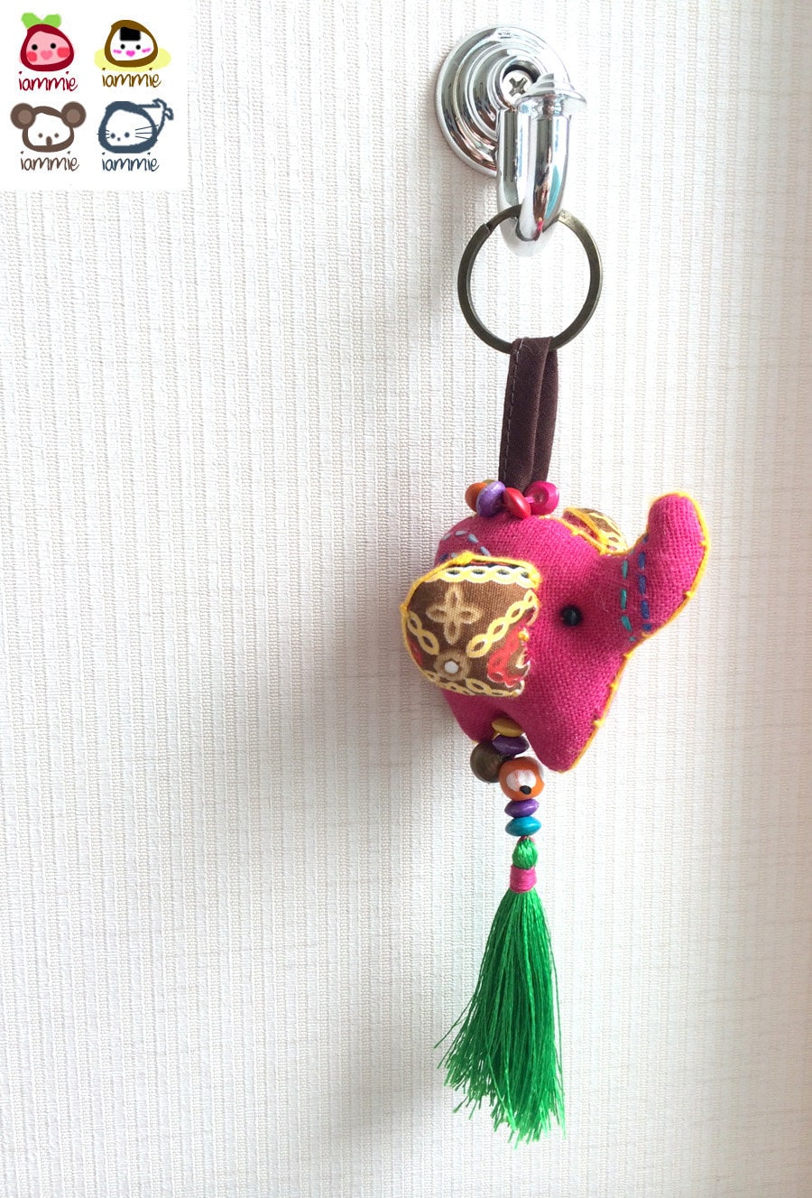 Elephant Keychain Pink Elephant Key chain fabric elephant | Etsy