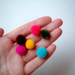 Mini Assorted Yarn Pom Poms: Handmade, Beads, Buttons, Sweets, Yarn ...