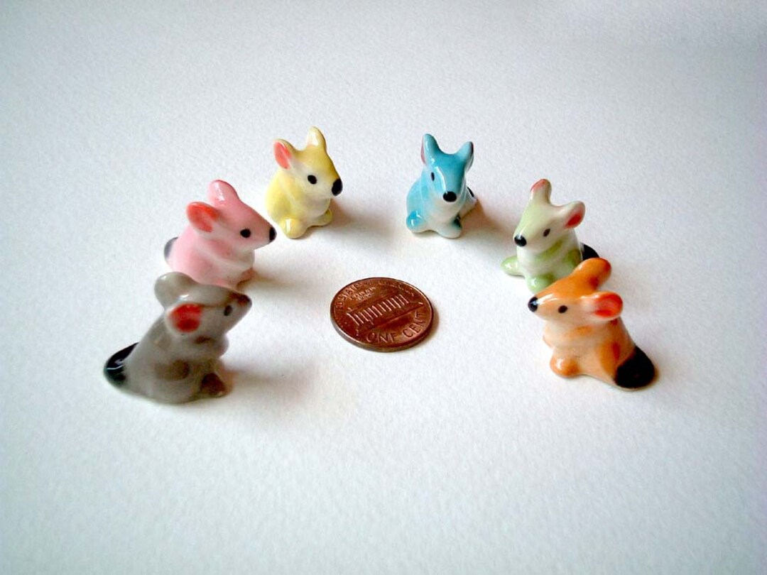 Little Brown Ceramic Mouse: Ceramic Animal, Little Animal, Tiny Animal ...