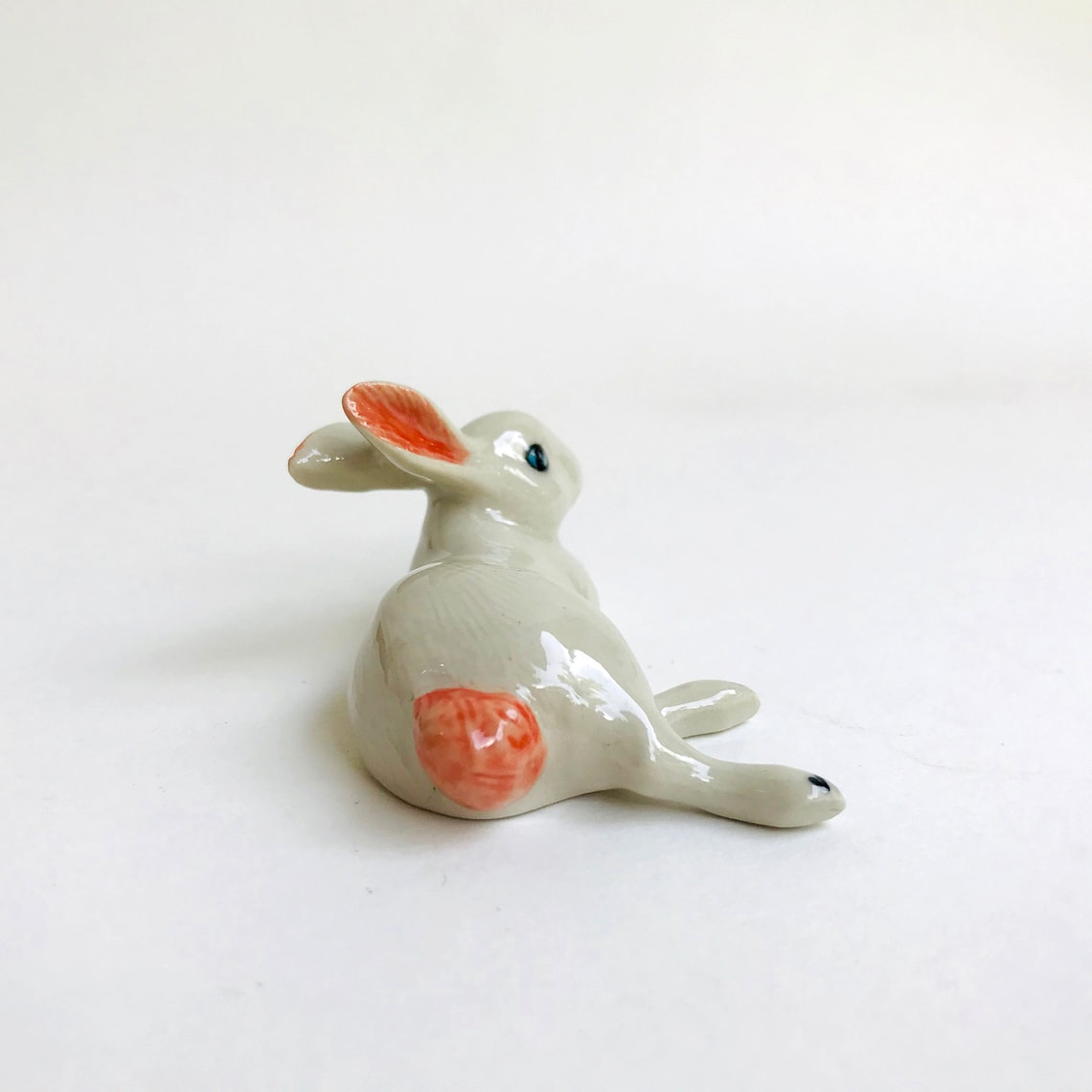 White Rabbit Figure Ceramic Rabbit Bunny Figure Miniature - Etsy