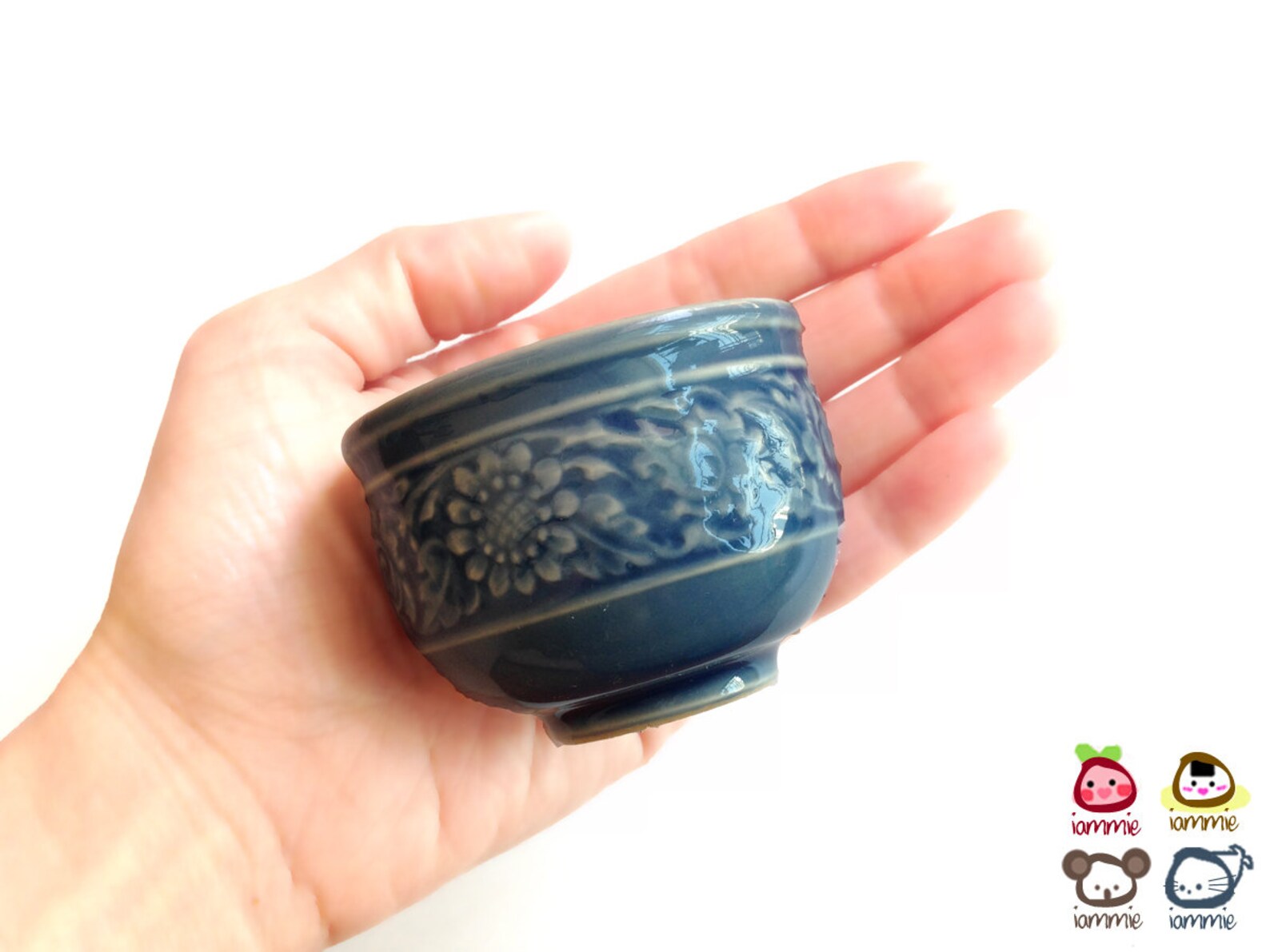 Teacup Ceramic Teacup Chinese Tea Cup Blue Flower - Etsy