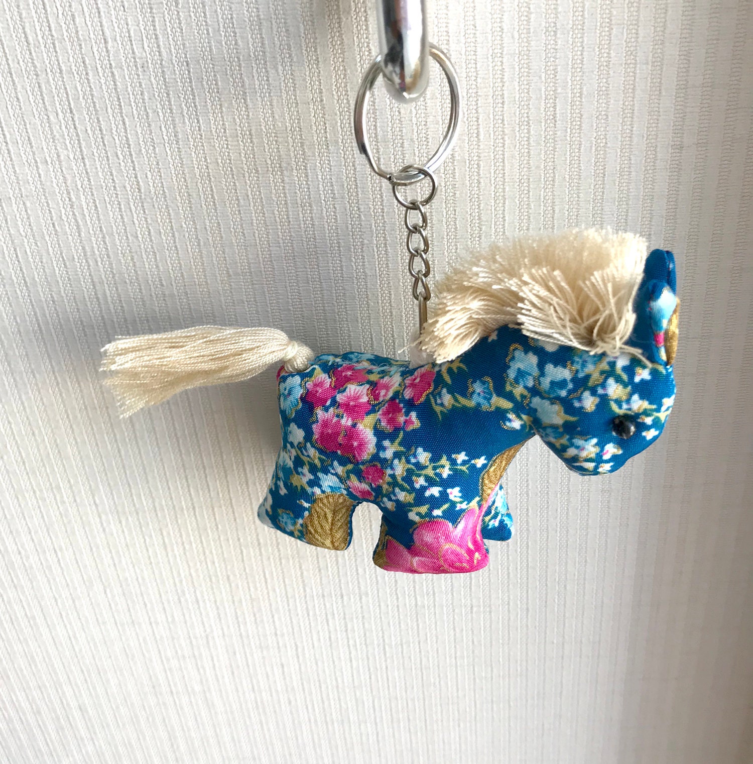 Little Pony Horse Blue White Cute Key Chain Fabric | Etsy