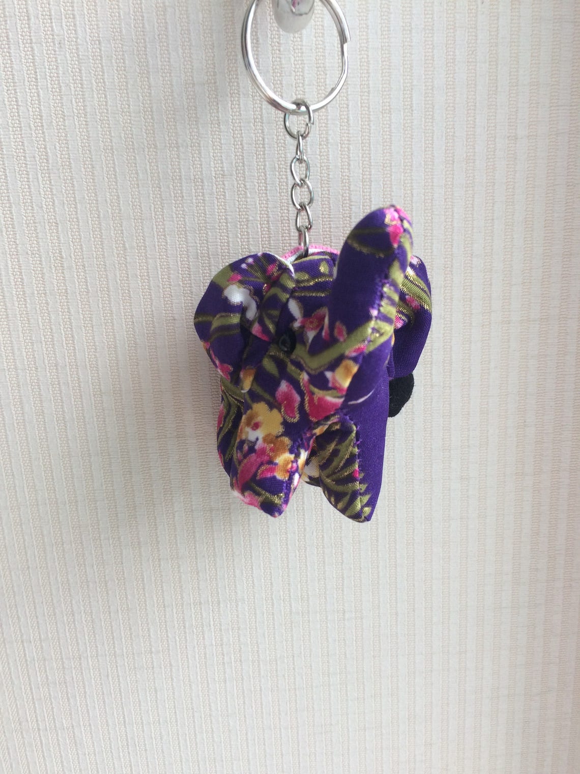 Elephant Keychain Purple Elephant Key Chain Fabric Elephant - Etsy