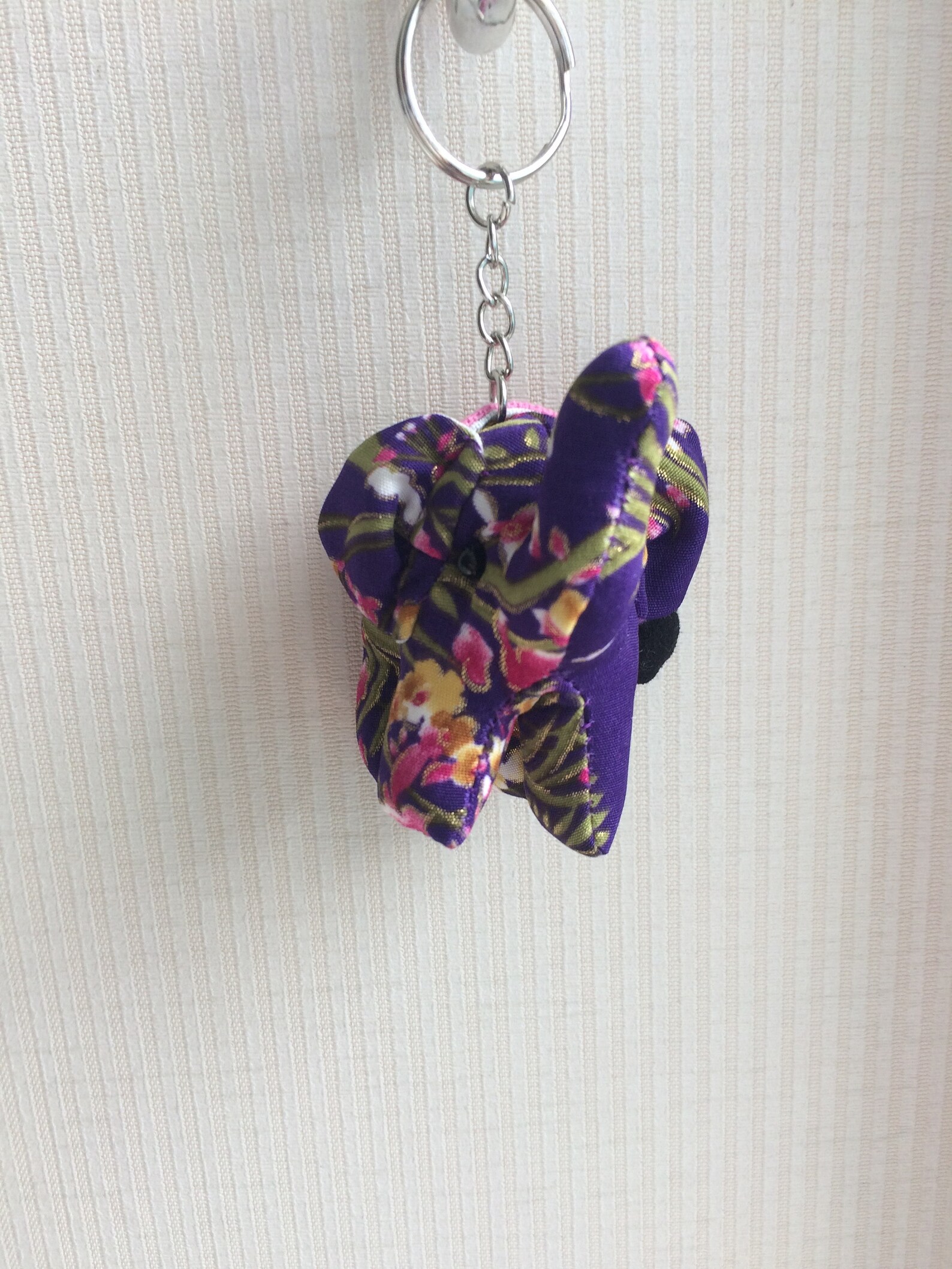 Elephant Keychain Purple Elephant Key Chain Fabric Elephant - Etsy