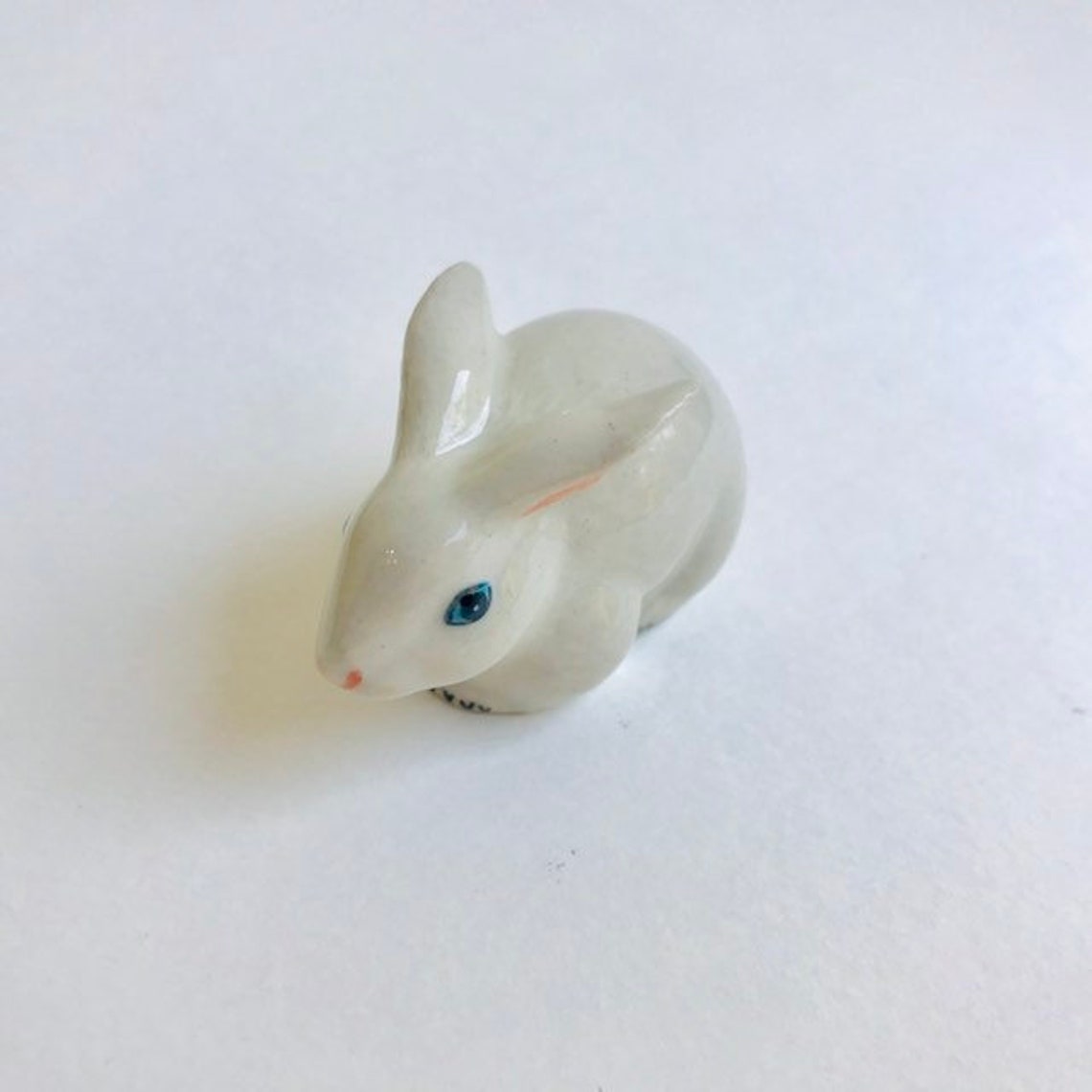 White Rabbit Figure Ceramic Rabbit Bunny Figure Miniature | Etsy