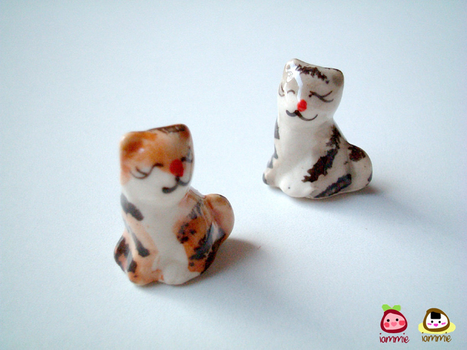 Miniature Cat Figure, Ceramic Kitten Figure, Ceramic Cat, Mini Animal ...