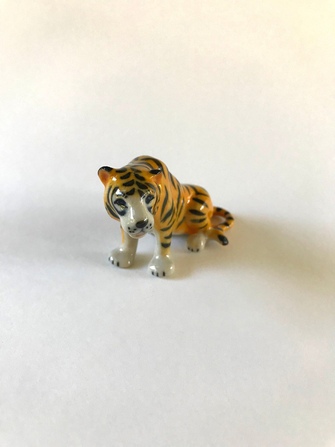 Tiger Ceramic Figure, Figurine, Mini Animal, Ceramic Animal, Tiny ...