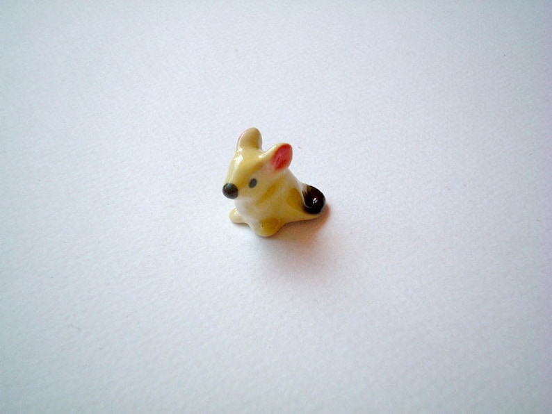 Miniature Mouse Figurine Yellow Ceramic Animal Little - Etsy