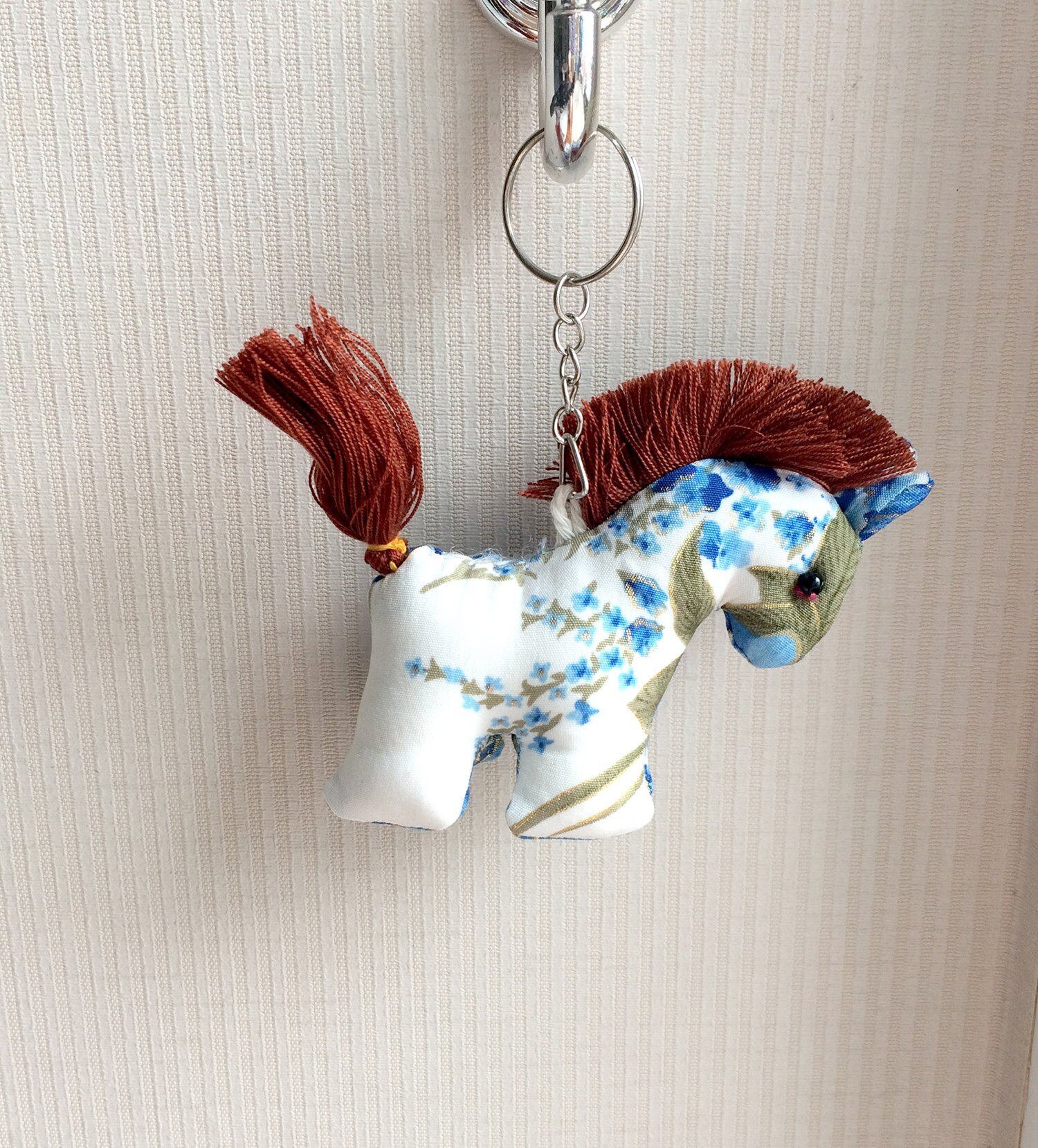 Little Pony Horse Blue White Cute Key Chain Fabric | Etsy
