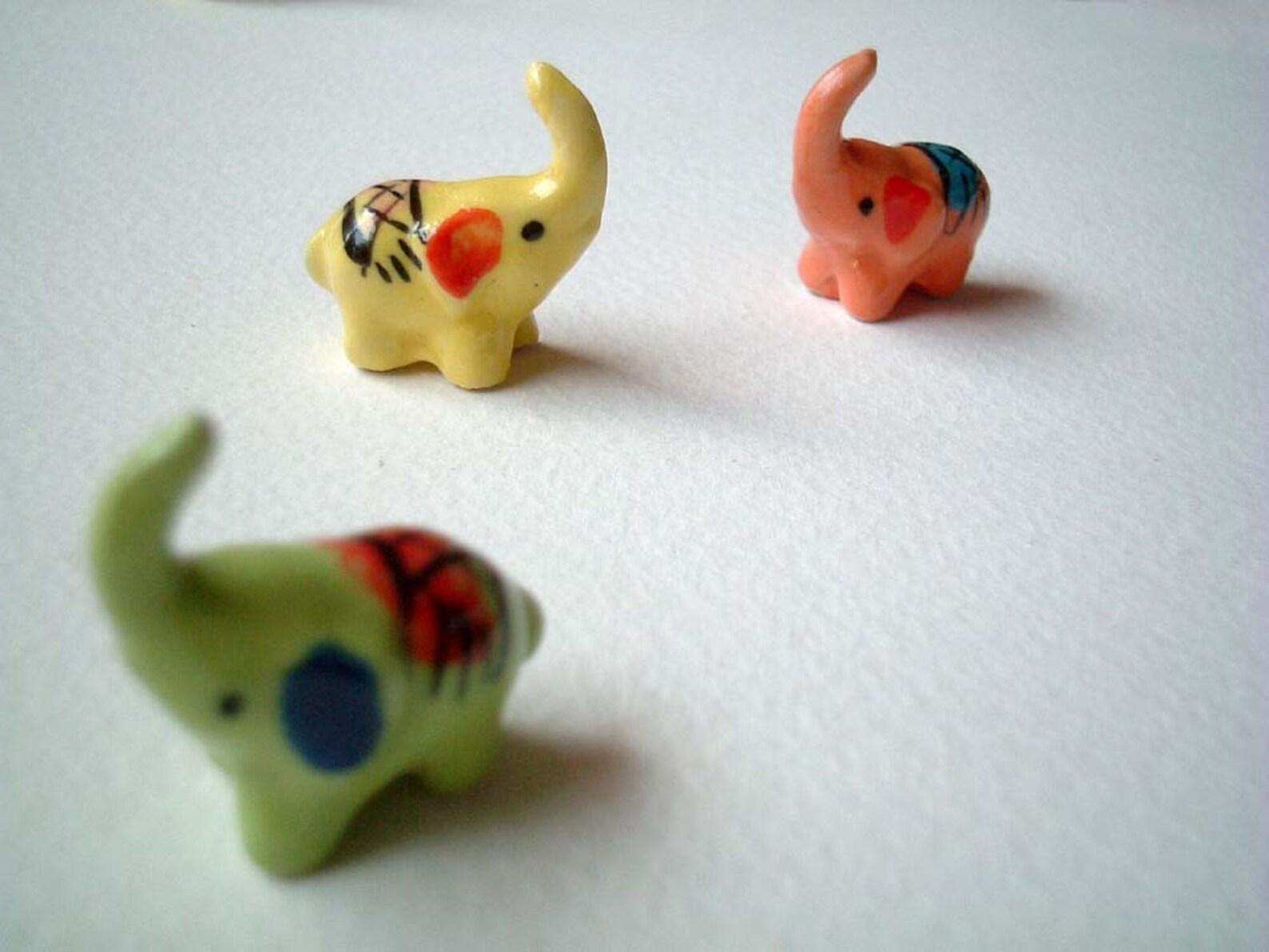 Little Yellow Circus Ceramic Elephant Mini Animal Ceramic | Etsy