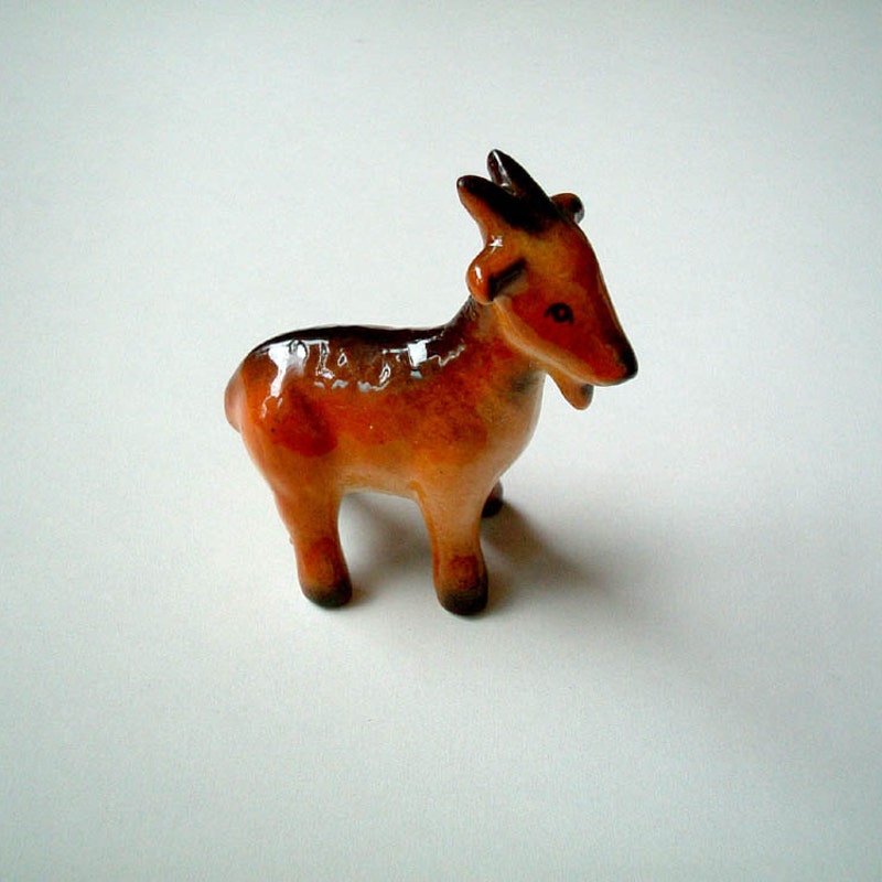 Porcelain Goat Figurine - Etsy