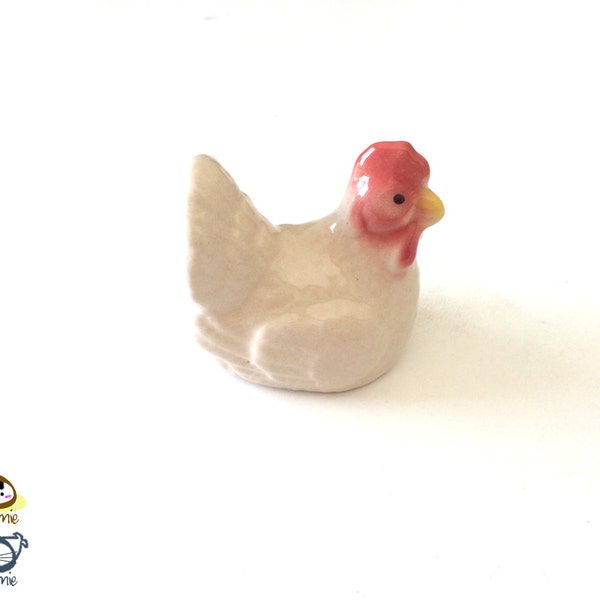 Miniature Ceramic Chicken Figurines - Etsy