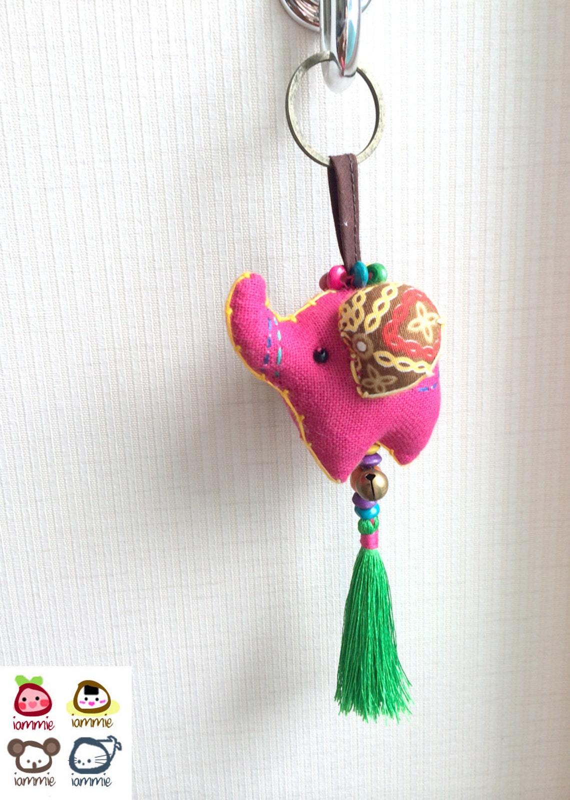 Elephant Keychain Pink Elephant Key chain fabric elephant | Etsy