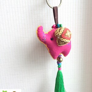 Elephant Keychain, Pink Elephant Key Chain, Fabric Elephant, Fabric ...