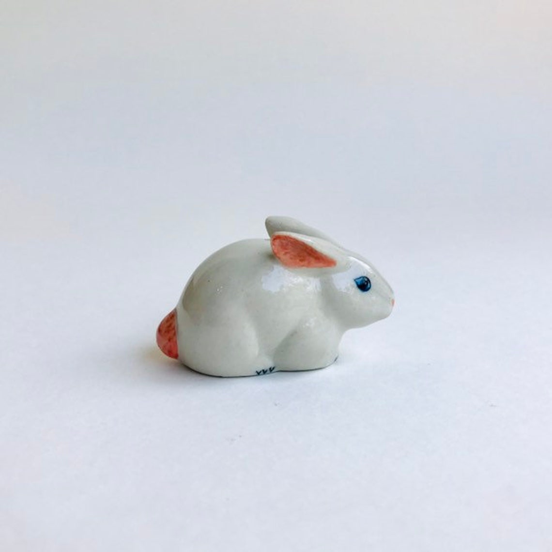 White Rabbit Figure Ceramic Rabbit Bunny Figure Miniature | Etsy
