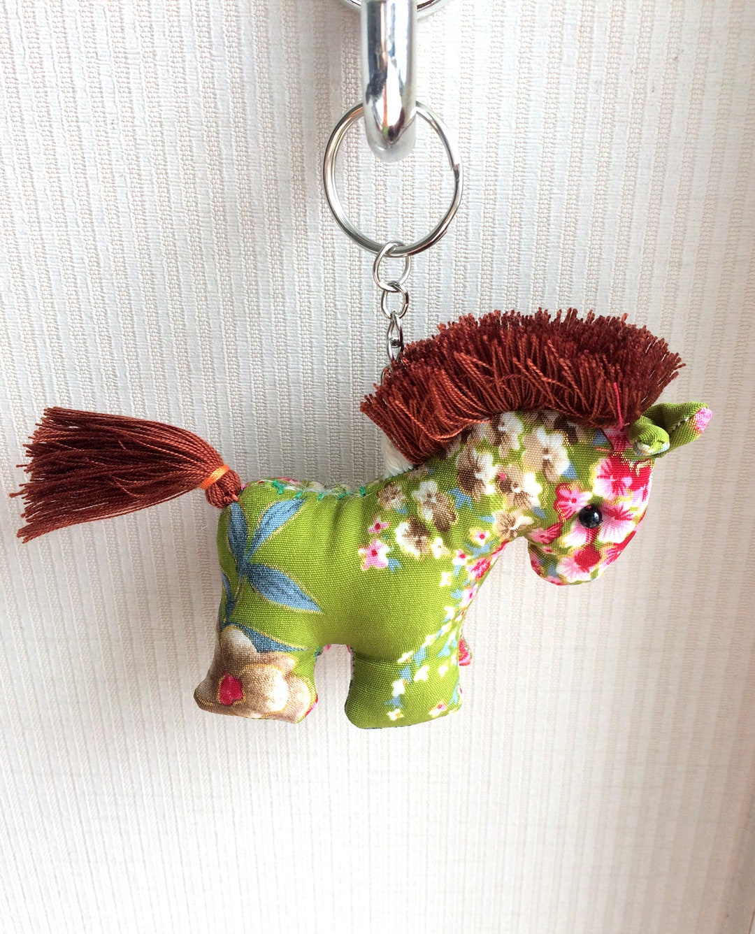 Horse Keychain, Pony, Green, Key Chain, Fabric Horse, Little Pony ...