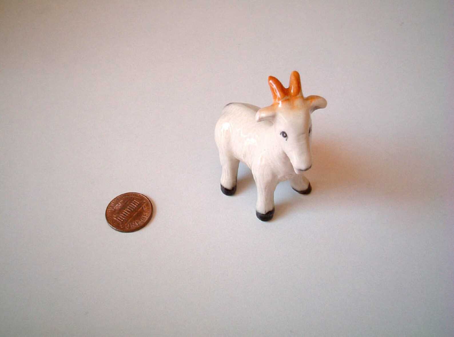 Little White Ceramic Goat: Vintage Style Mini Animal Ceramic - Etsy