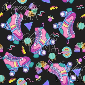 Retro Skate 90s Seamless Digital File - Instant Download - Etsy