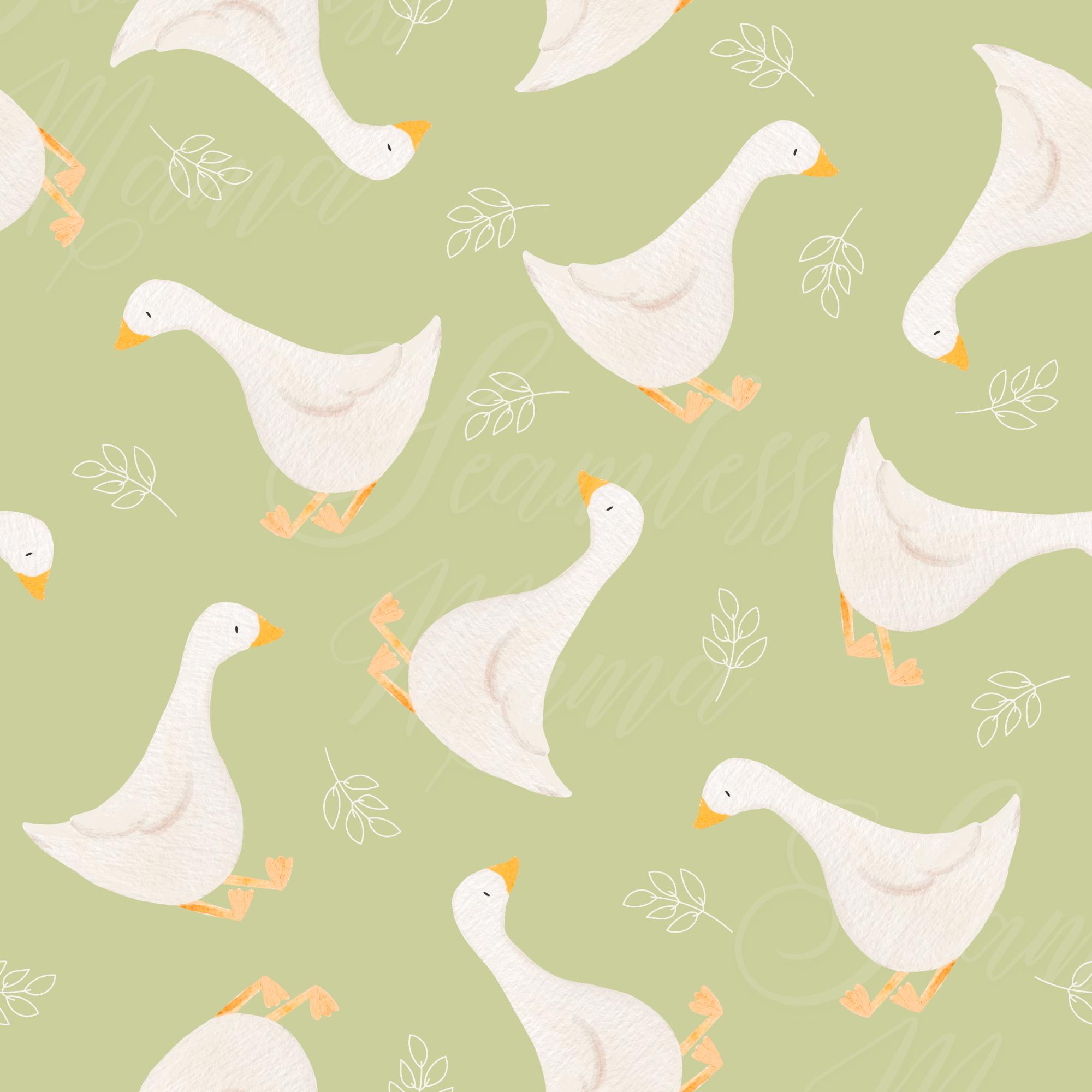Green Silly Goose Seamless Digital File - Instant Download - Etsy