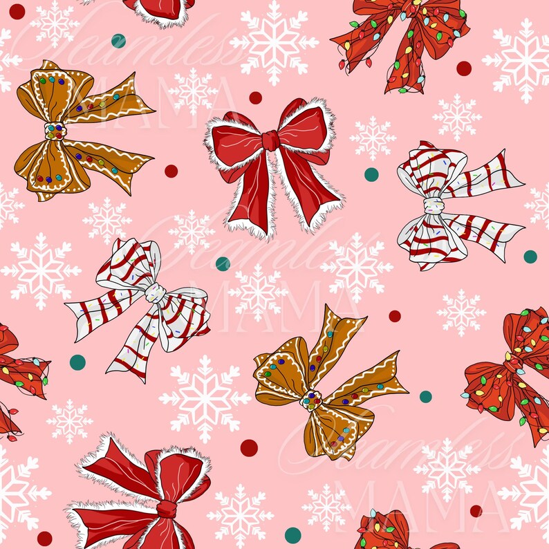 Holiday Bows Seamless Digital File - Instant Download - Etsy