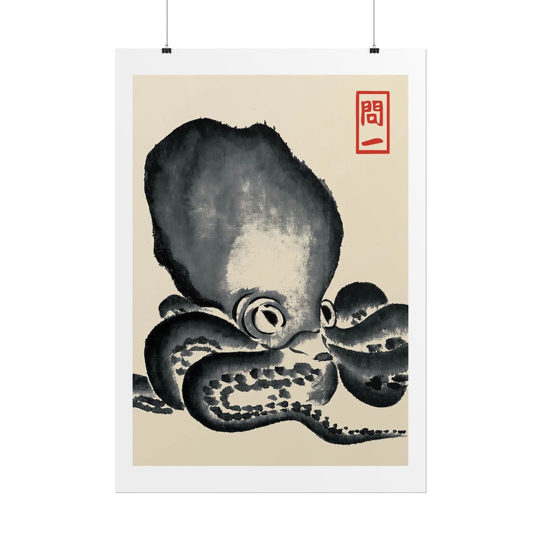 Japanese Octopus Art Print, Matsumoto Hoji, Vintage Art, Antique Wall ...