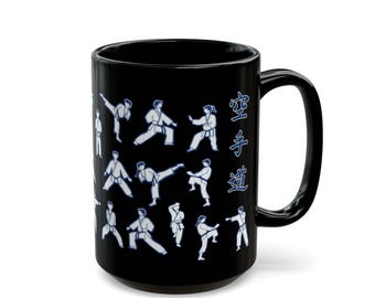 Personalized Karate Mug,double Sided Custom Design,karate Gifts,black ...