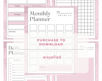 Planner Pages, Editable Templates, Printable 8.5x11, Calendar, Agenda ...