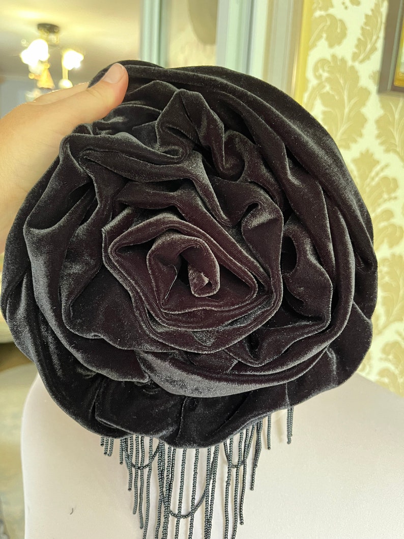 Velvet Women Rose Bag, With Beaded Fringe., Wedding Сlutch Bag, Evening ...