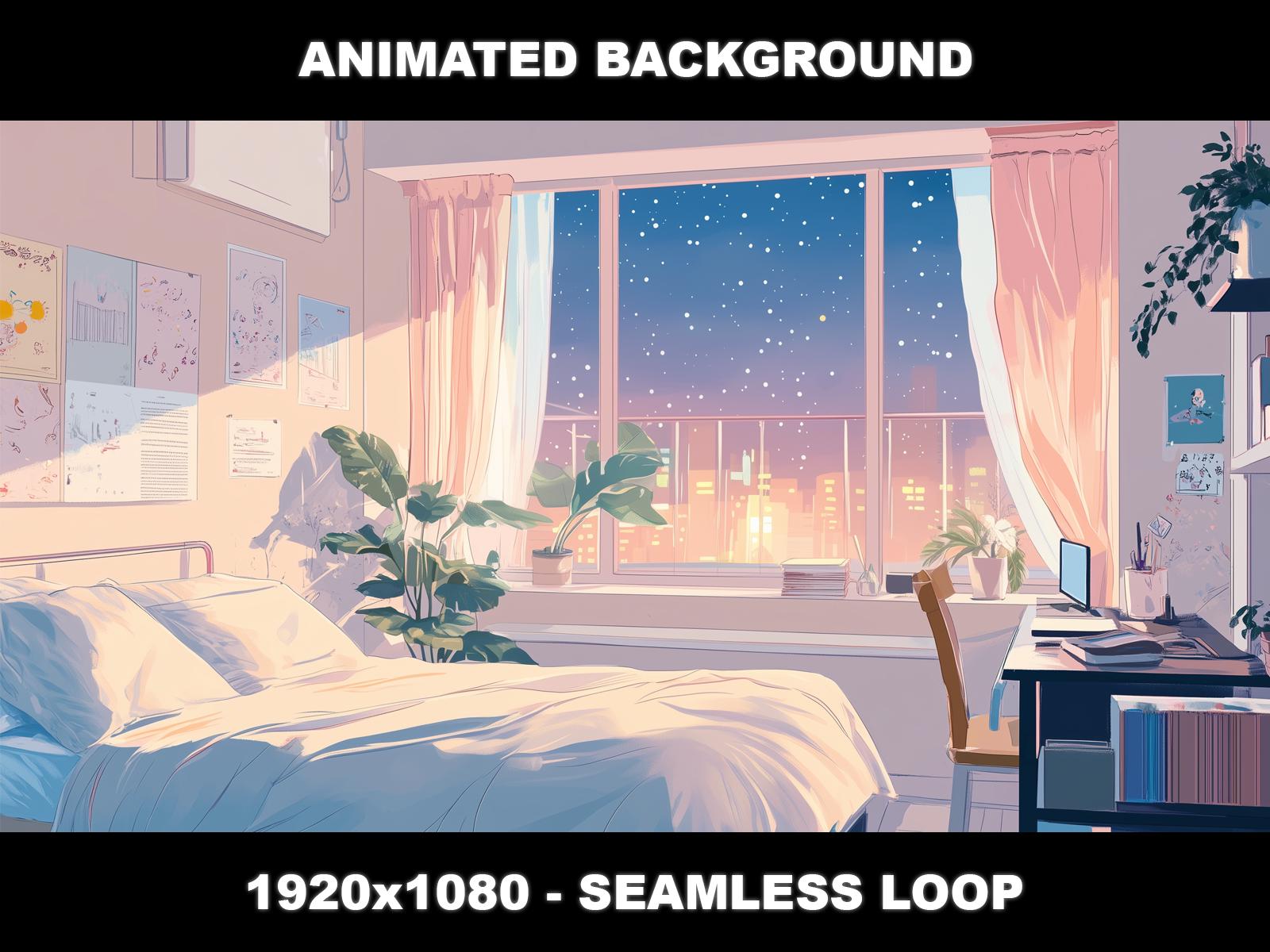 Animated Background for Twitch, Lofi Cozy Snowy Pastel Bedroom, Stream ...