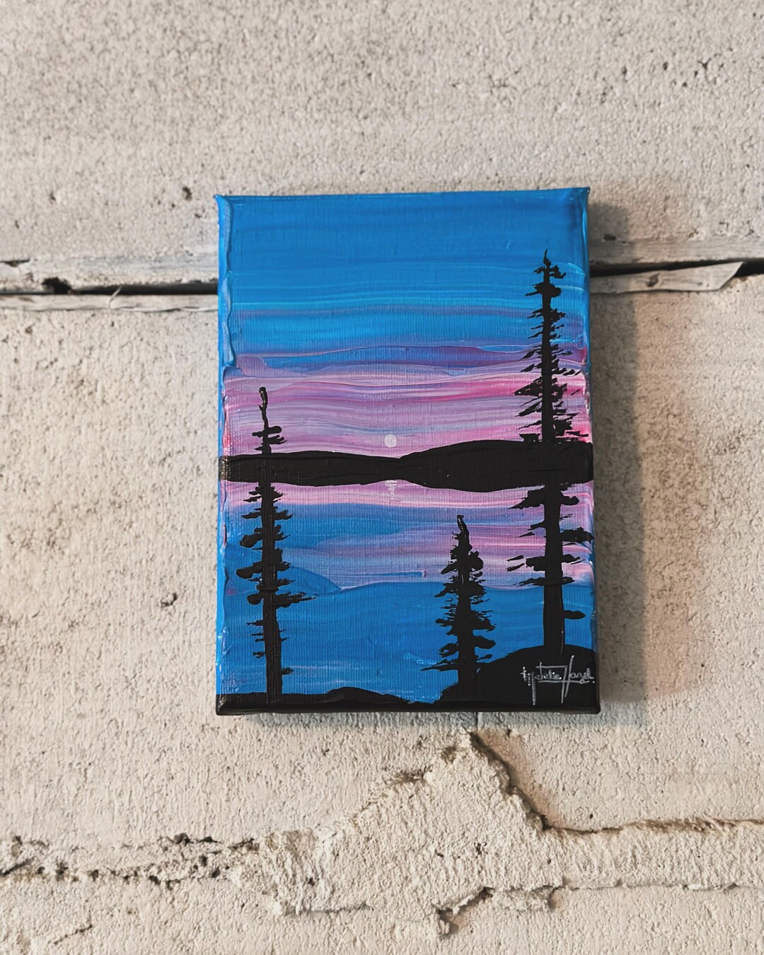 Sunset Sunrise Lake Scene Painting Mini - Etsy