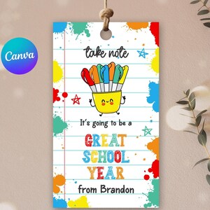 Welcome Back to School Favor Tags Take Note Its Going to Be Great ...