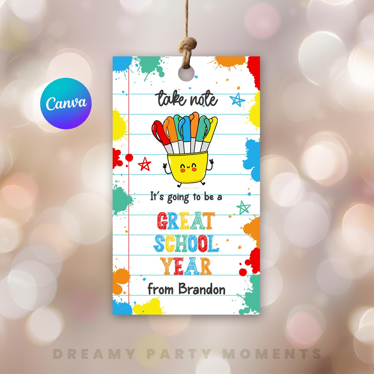 Welcome Back to School Favor Tags Take Note Its Going to Be Great ...