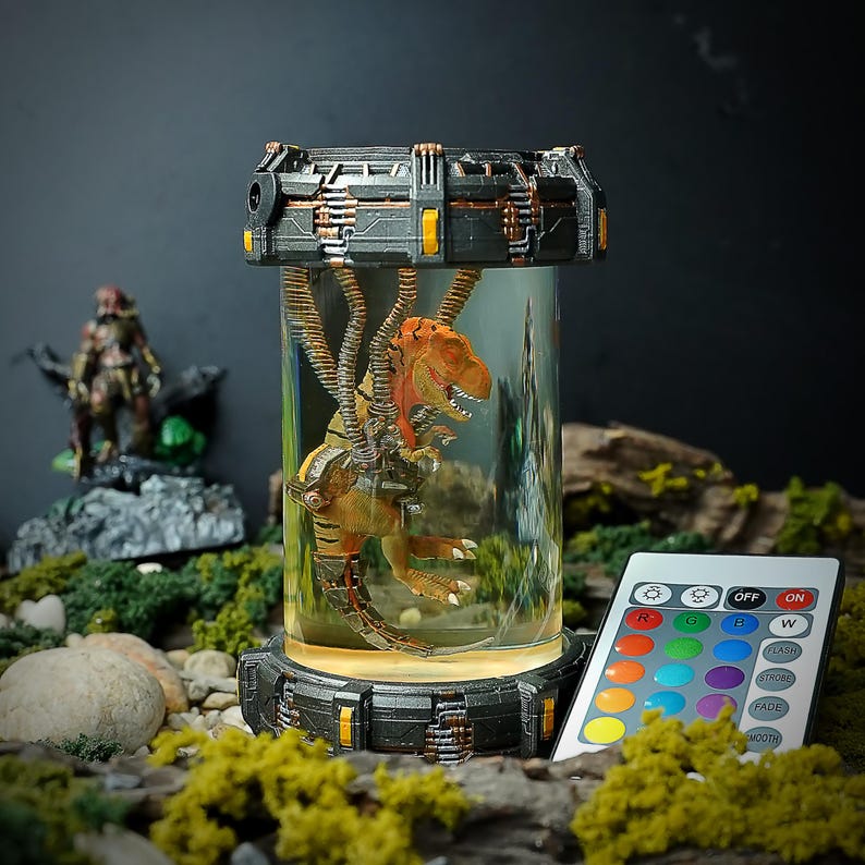 T-rex Dinosaur Resin Lamp, Handmade Epoxy Lamp, Birthday Gifft, Amine Epoxy Lamp, Halloween Gift ...