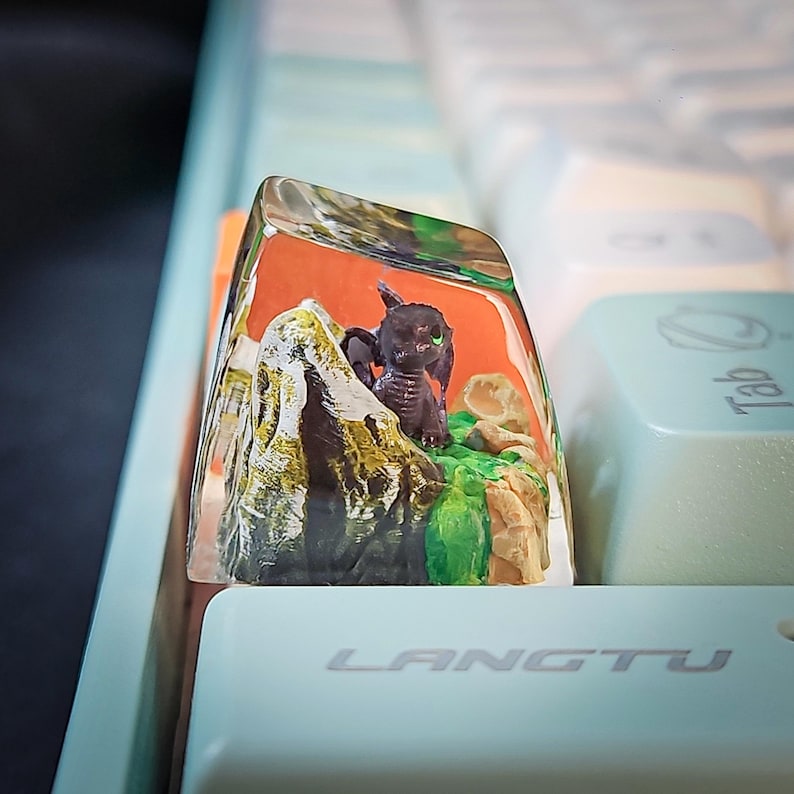 Toothless Artisan Kecap,dragon Keycap, Night Fury Custom Keycap ...