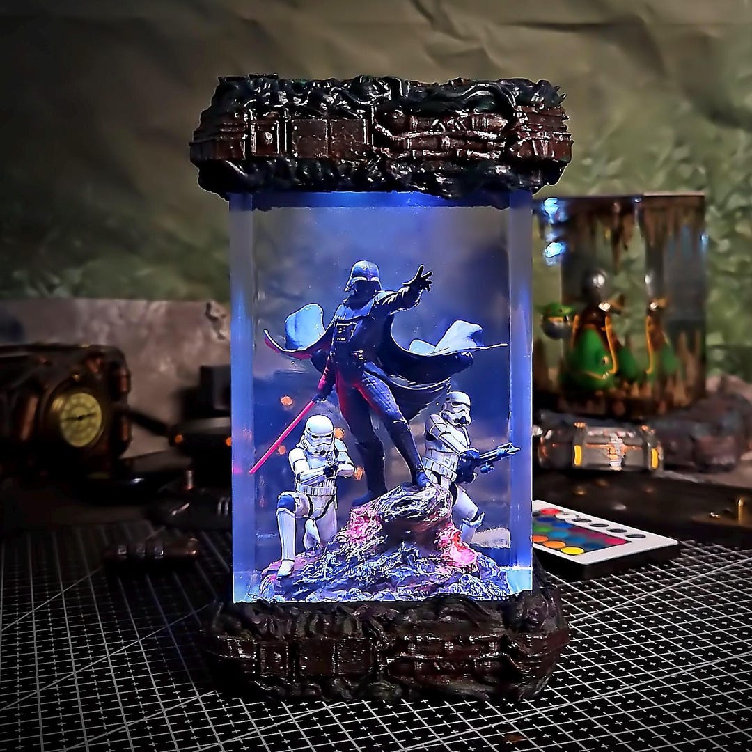 Darth Vader Resin Lamp, Starwar Handmade Epoxy Lamp, Birthday Gifft ...