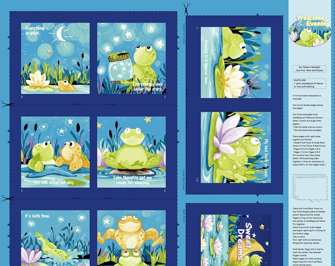 Paul's Pond Turquoisse Multi Cotton Storybook Panel by Susybee for ...