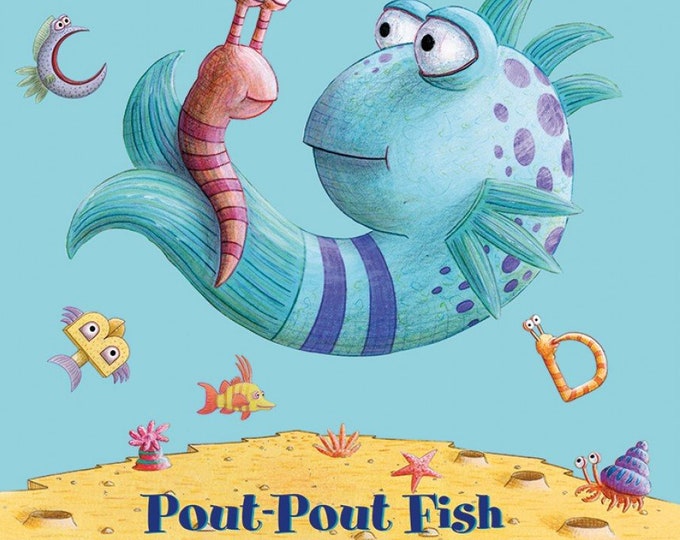 POUT POUT FISH, Children's Cotton Cloth Panel by Riley Blake 24 X 42 ...