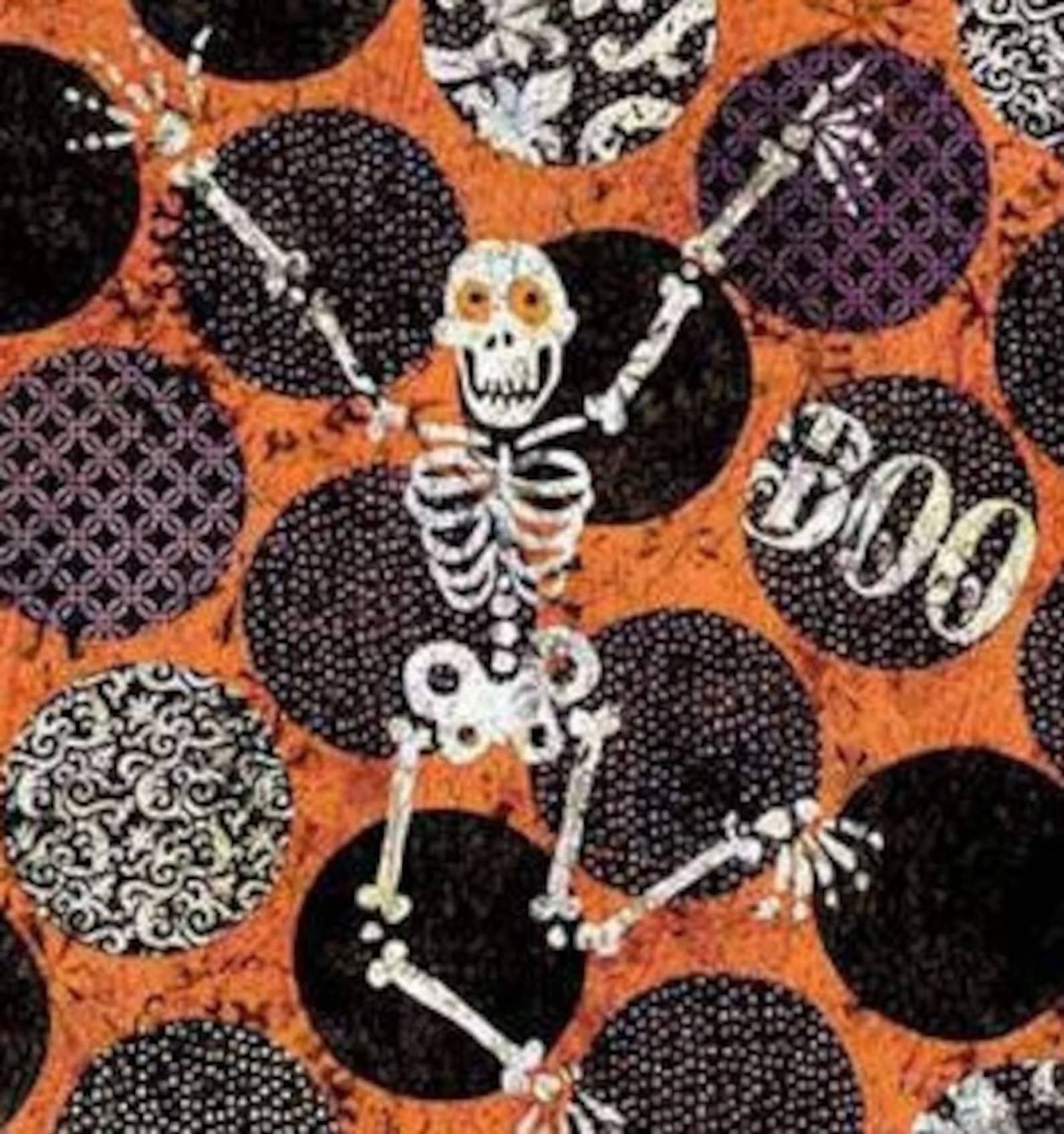 Skeleton Dot Halloween Fabric From Springs Creative 44-45 | Etsy