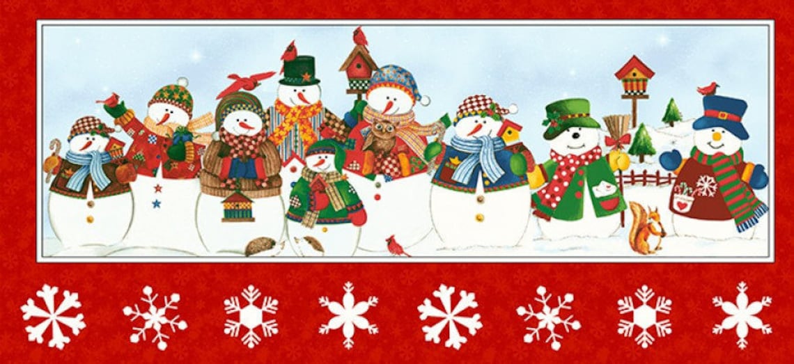 CHRISTMAS FABRIC PANEL Winter Wishes Cotton Holiday Panel | Etsy