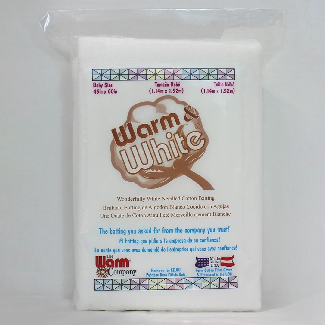 Warm & White Cotton Batting 45in X 60in From Warm and Natural - Etsy