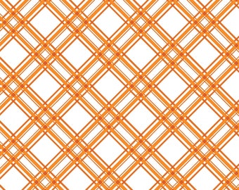 Orange Plaid Fabric | Etsy