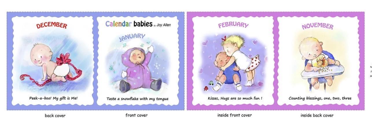 Calendar Babies Soft Cloth Book Panel From Elizabeth Studios - Etsy