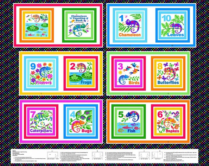 Dexter the Dinosaur Learns Numbers Children's Cloth Book Panel to Sew ...